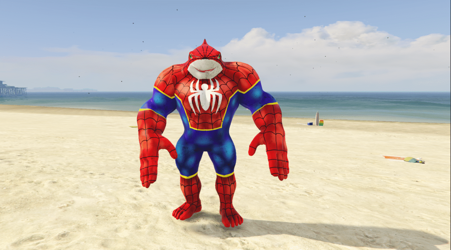 GTA 5 Mods Shark Spiderman Addon Ped+FiveM
