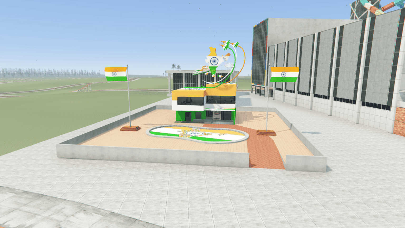GTA 5 Mods Indian Bike Driving 3D Indian Flag House Addon Prop