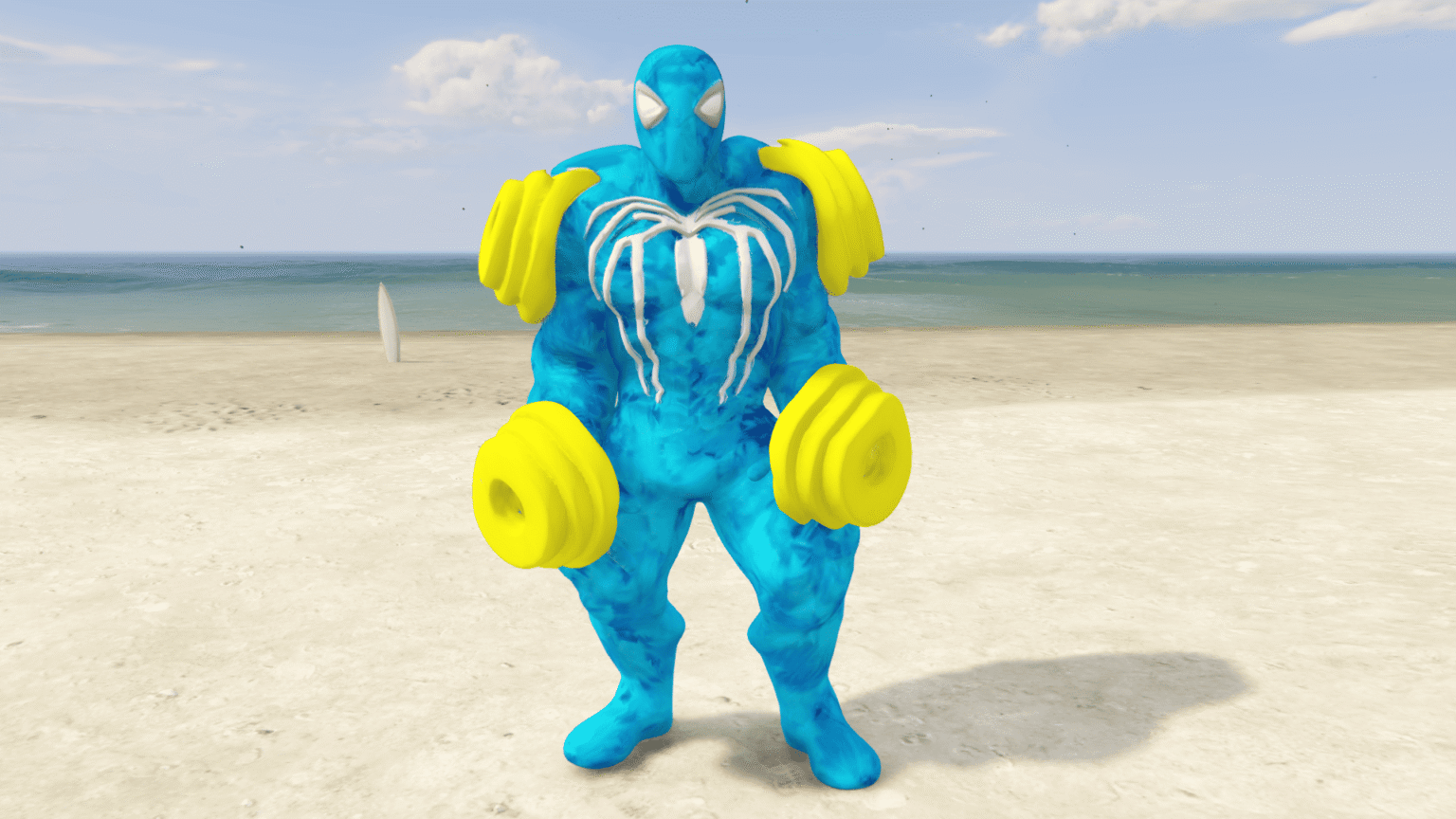 GTA 5 Mods Diamond Crystal Blue Spiderman Addon Ped+FiveM - GTA5MODX
